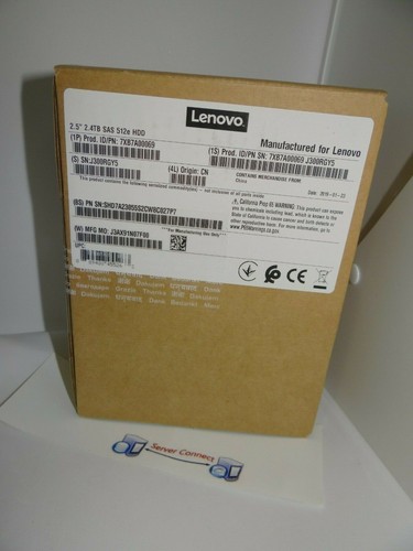 7XB7A00069 -- LENOVO 2.4TB 10K 12G SAS 512Ne G4HS HDD 01GV182 | eBay
