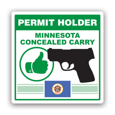 Minnesota Concealed Carry Permit Holder Sticker Decal - Weatherproof ...