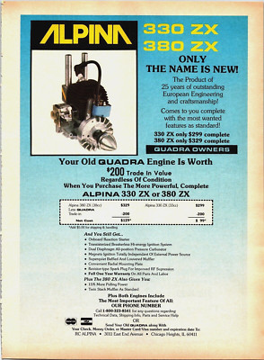 Alpina 330 ZX RC Engine Vintage Print Ad Wall Art Decor 380ZX | eBay