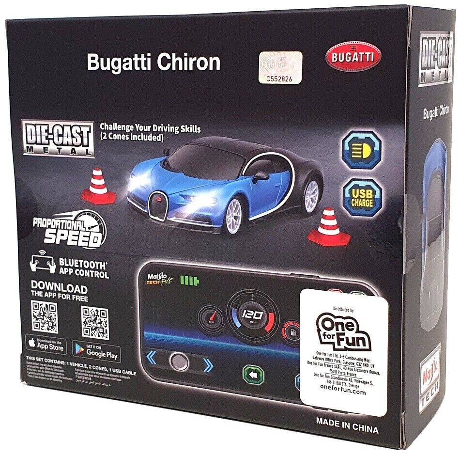 Maisto 1/41 Scale 82650B - Bugatti Chiron Bluetooth App Control Car ...