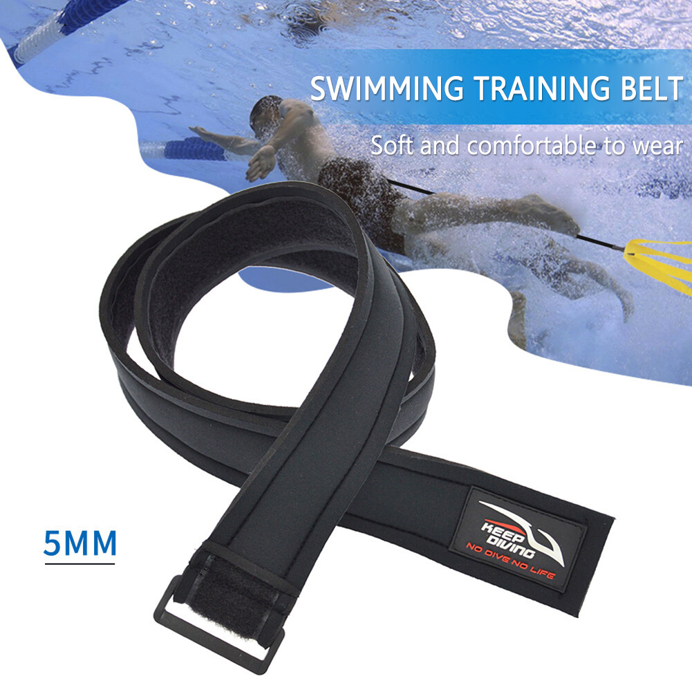 Swim Resistance Belt Neoprene Adjustable Swimming Rope Sticker Waist ...