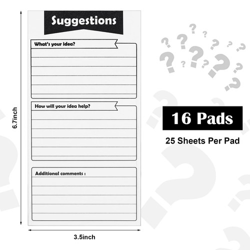 400 Sheets Suggestion Cards Comment Cards Suggestion Slips Complaint ...
