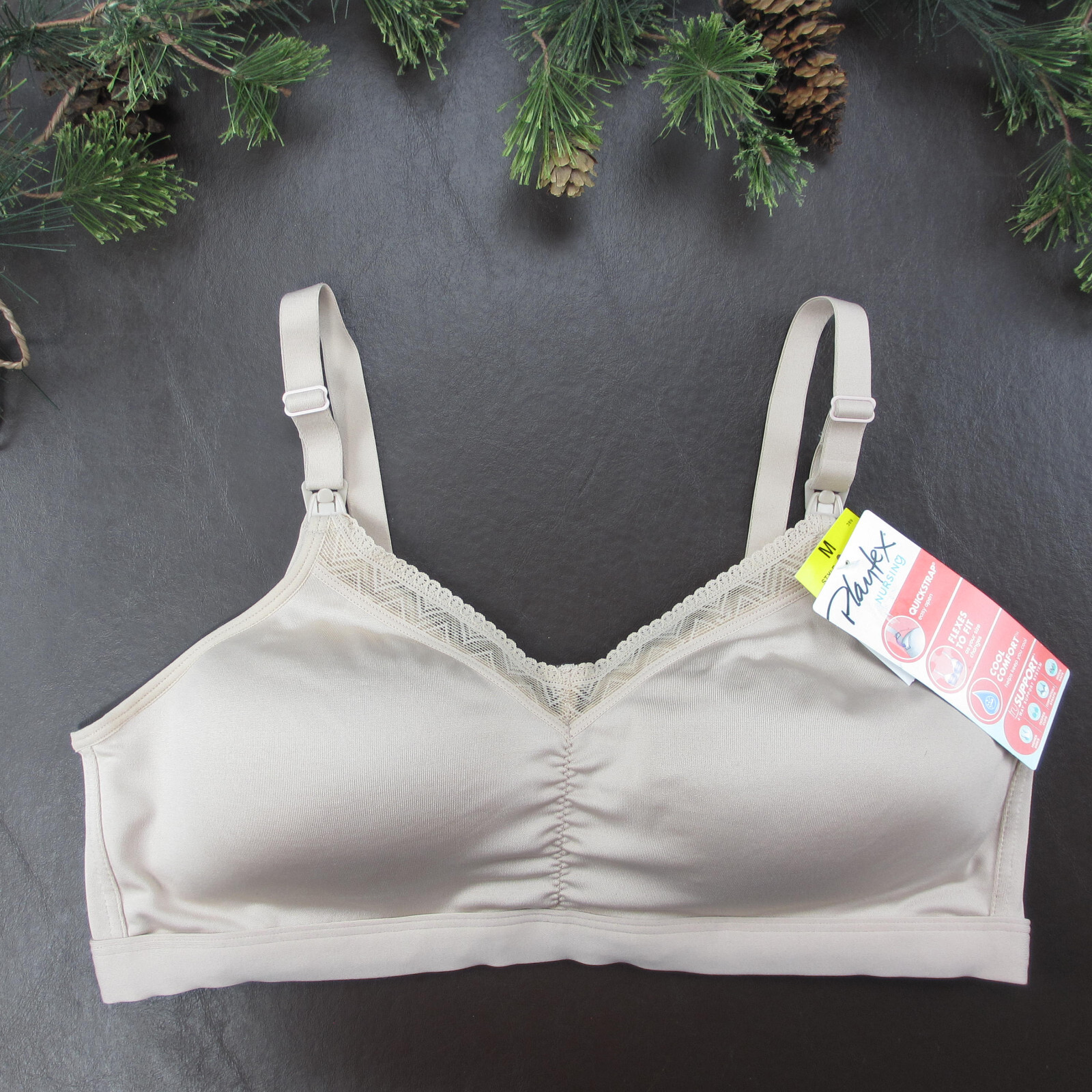 Playtex Nursing Bra Size M Beige Wireless Padded Adju… - Gem