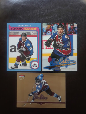 Joe Sakic Lot 3 05-06 / 96-97 Fleer Gold Medallion & 2008-09 OPC Retro ...