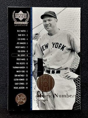 BILL DICKEY / MAGIC NUMBERS 2000 UPPER DECK YANKEES LEGENDS NO 57 55124 ...