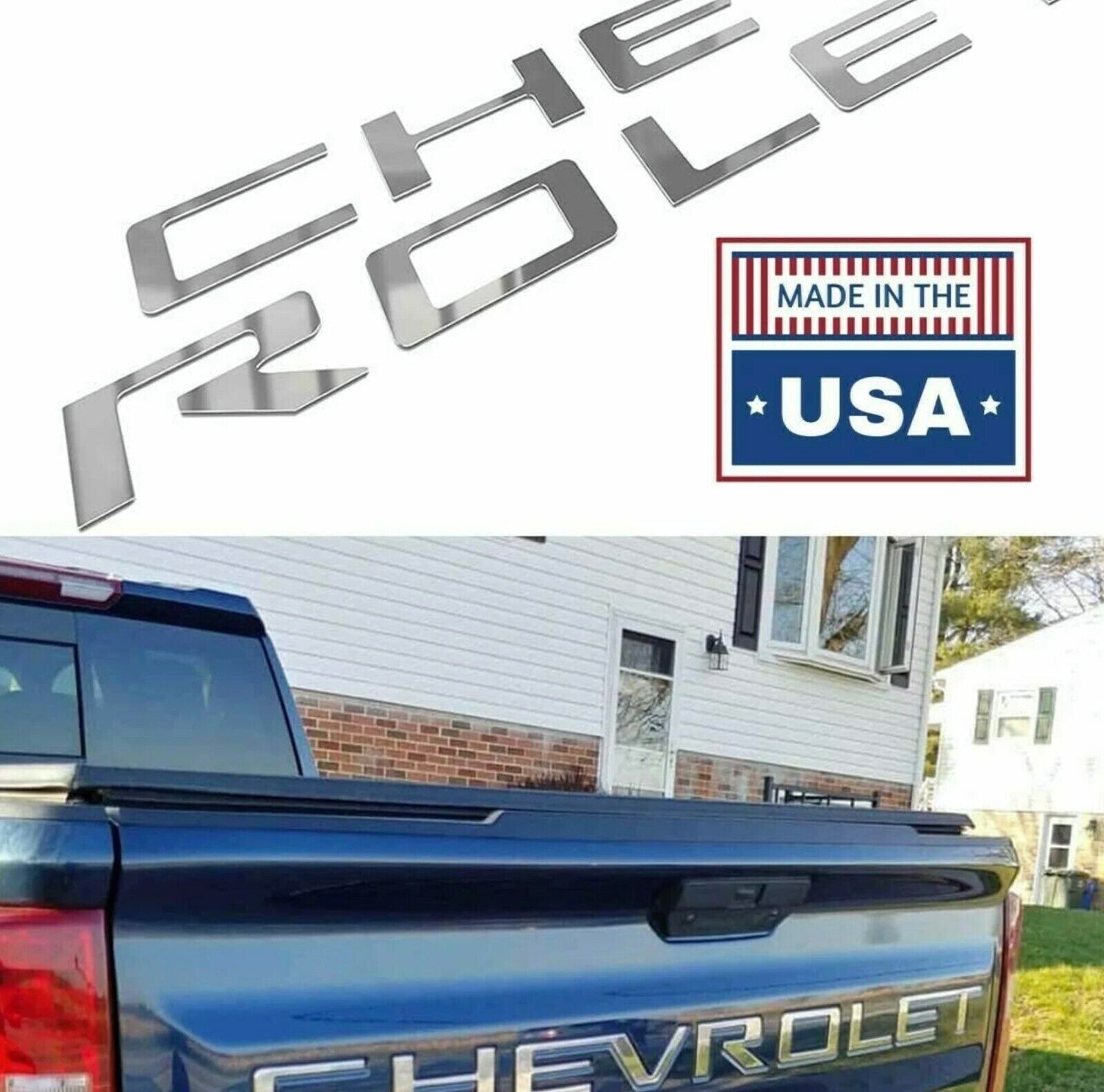 Chrome Raised Tailgate letters Chevrolet Silverado 2019-2024 Inserts | eBay