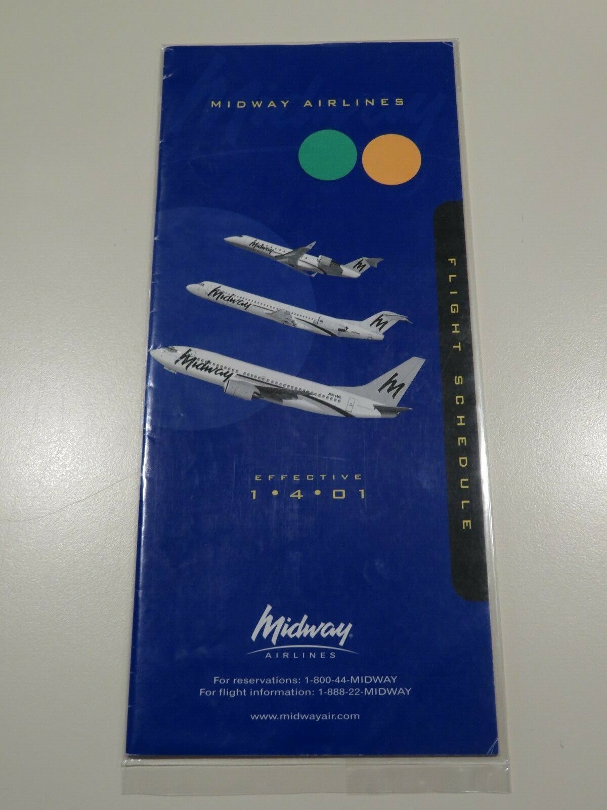 Midway Airlines Timetable January 4, 2001 = | eBay