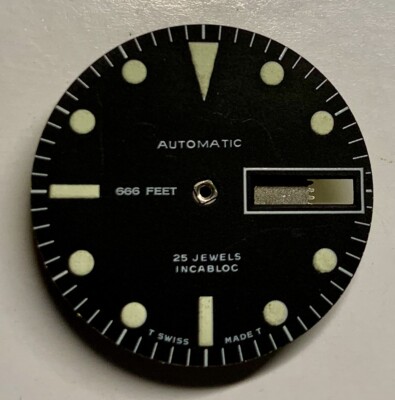 DIAL FOR ETA 2836-2 Ø 26mm DIVER AUTOMATIC BLACK VINTAGE SWISS MADE | eBay