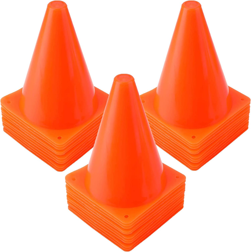 40 Pack 7 Inch Traffic Cone, Plastic Soccer Training Cones for Outdoor ...