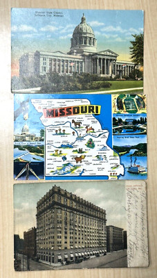 Lot of 3 Vintage Missouri Postcards 1900s and later Capitol Hotel ...