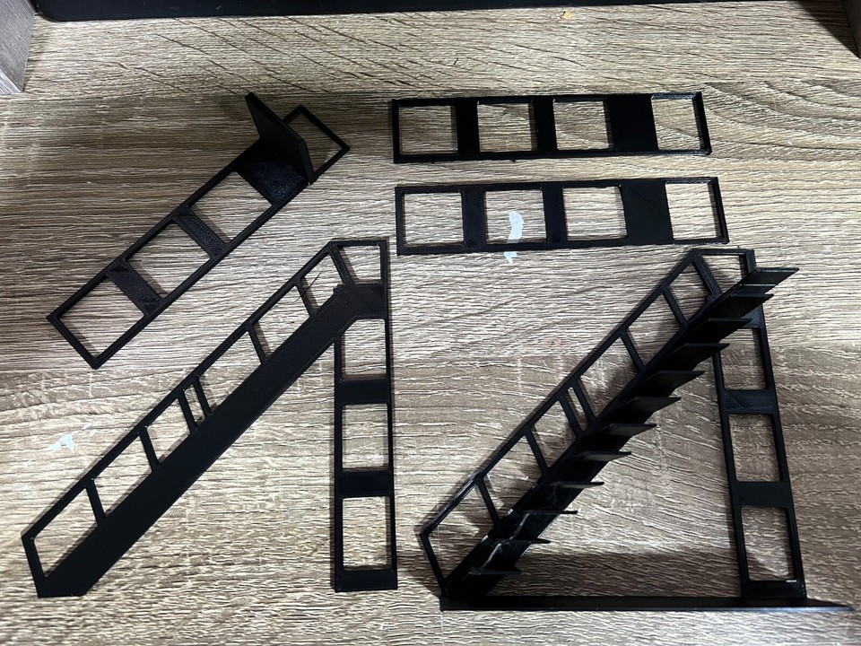 O Scale Stairs and Landing with Railings - Twelve steps over four ...