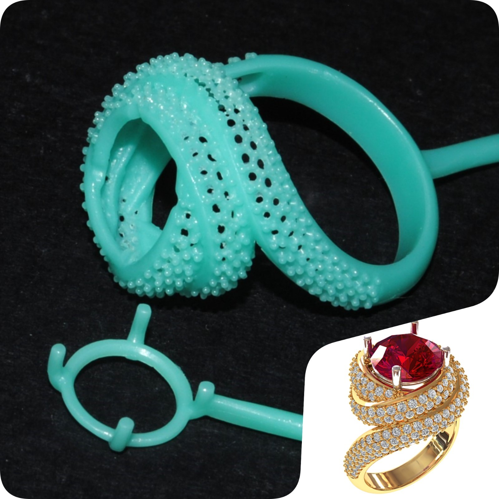 1 pc Ladie's ring Wax patterns for lost wax casting jewelry/wax model ...
