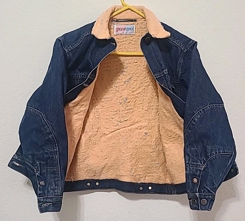 Vintage GRAPEVINES Sherpa Jean Jacket Men's Large | eBay