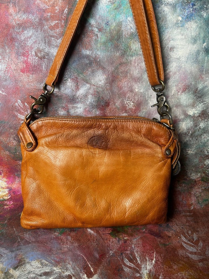 The Wanderers Travel Co Leather Crossbody Bag Boho Tan Minimal | eBay