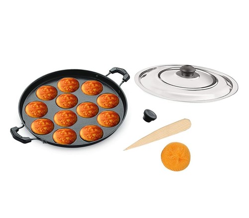 Non Stick Appam Pan,Appam Maker,12 Pits Appam Maker, Nonstick Appam Pan ...