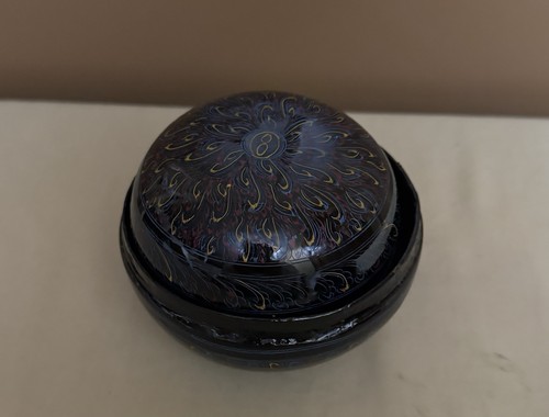 Vintage Thailand Lacquer Handpainted Nesting Balls Trinket Boxes Set Of ...