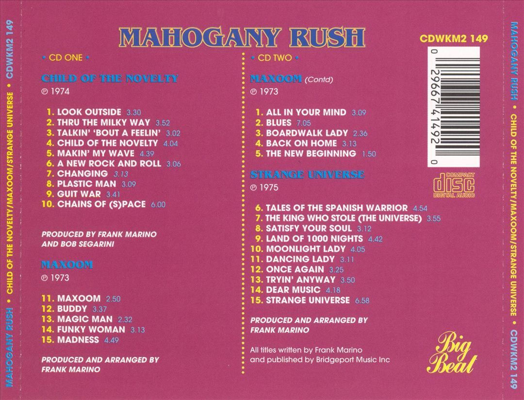 MAHOGANY RUSH CHILD OF THE NOVELTY/MAXOOM/STRANGE UNIVERSE NEW CD ...