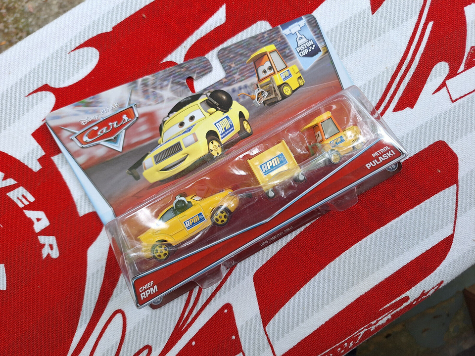 Disney / Pixar Cars ( Chief RPM & Petrol Pulaski ) Piston Cup | eBay