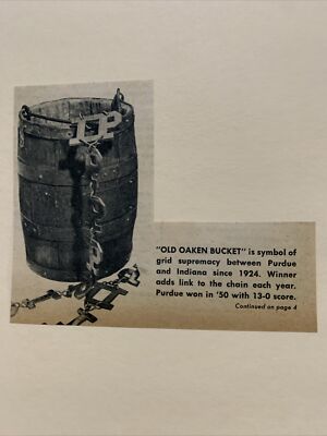 Old Oaken Bucket Purdue Indiana Rivalry 1951 S&S Football Pictorial ...