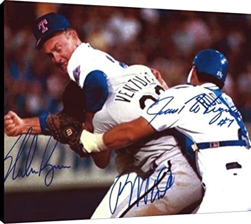 Nolan Ryan and Robin Ventura Floating Canvas Wall Art - The Fight | eBay