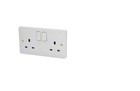 2 Gang Double 3- Pin Socket & Electrical Switch Socket Back Box SET ...