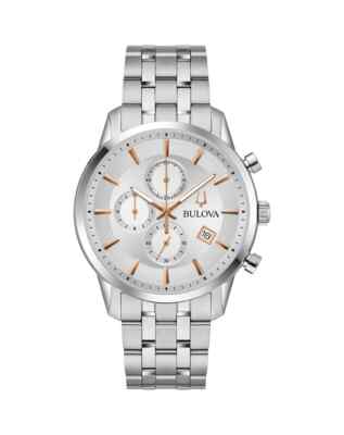Bulova Classic Sutton Mens Watch Stainless Steel Quartz Chronograph ...
