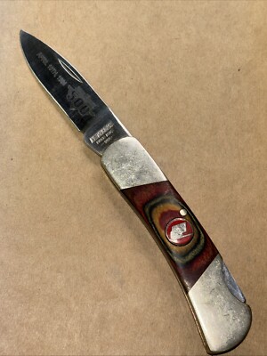 NASCAR MADE IN USA BEAR MGC WOOD LOCKBACK KNIFE 1994 FOOD CITY 500 | eBay