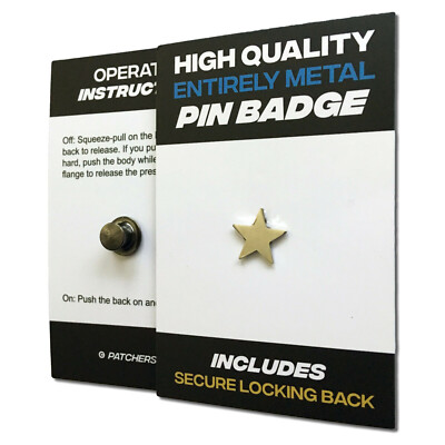 Very Small Chrome Star All Metal Pin Badge with Secure Locking Back ...