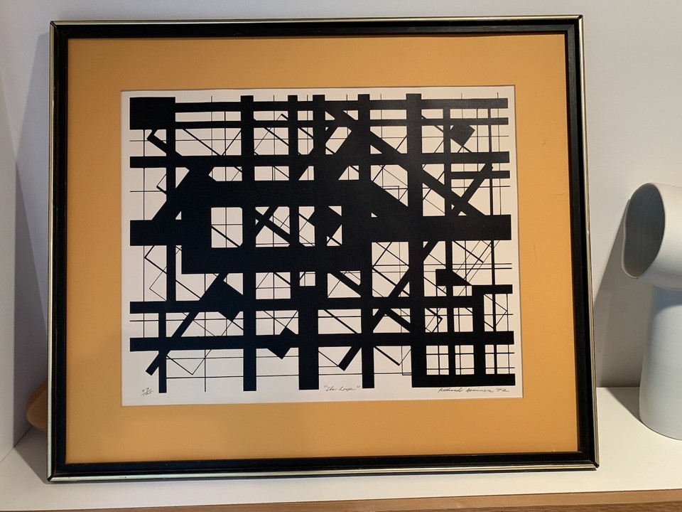 Chicago Artist Richard Spinner Chicago Loop Abstract Lithograph 1972 | eBay