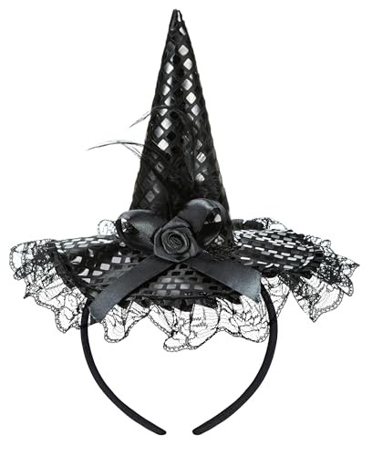 Halloween Witch Hat Headband for Women, Fancy Dress Wizard Costume Hair ...