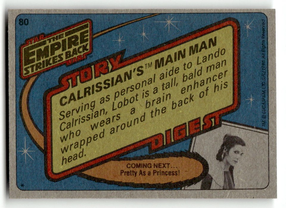 1980 Topps Star Wars: The Empire Strikes Back #80 Calrissian's Main Man ...
