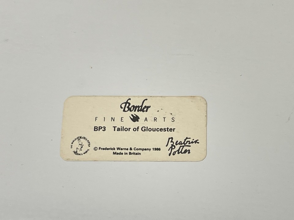 Vintage BORDER FINE ARTS Beatrix Potter Figure BP3 THE TAILOR OF ...