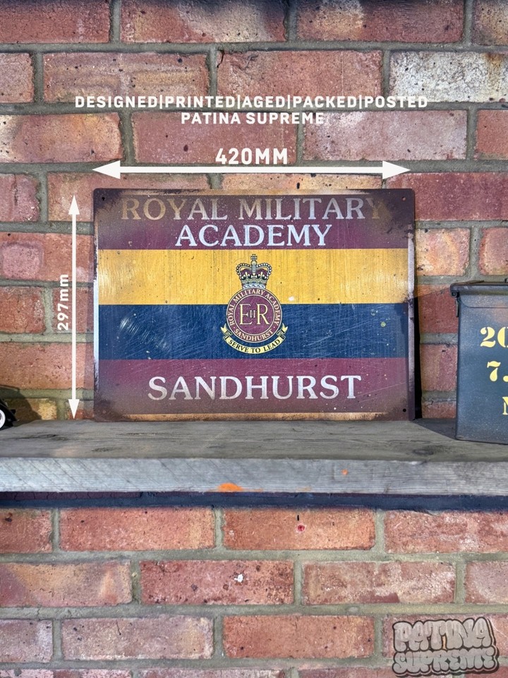 Sandhurst Royal Military Academy Sign Rusty Weathered Military British ...