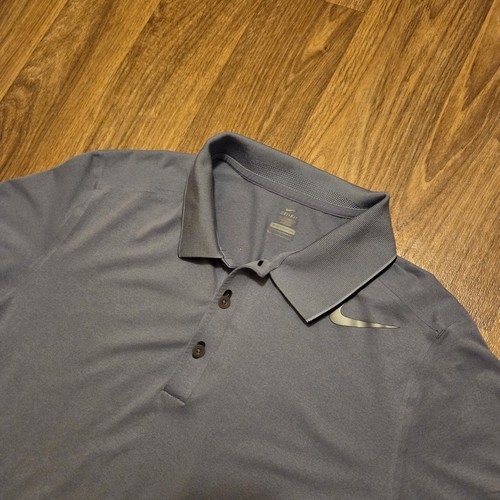 Nike Roger Federer RF Polo Shirt Men Large Purple Dri-Fit Wimbledon ...