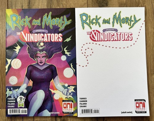 RICK & MORTY VINDICATORS #1 - ECCC EXCLUSIVE VARIANT + BLANK VARIANT ...