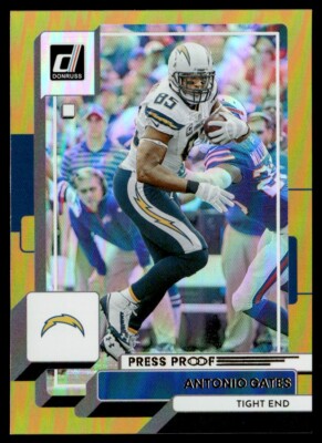 2022 Donruss Gold Holo Press Proof Antonio Gates Los Angeles Chargers ...