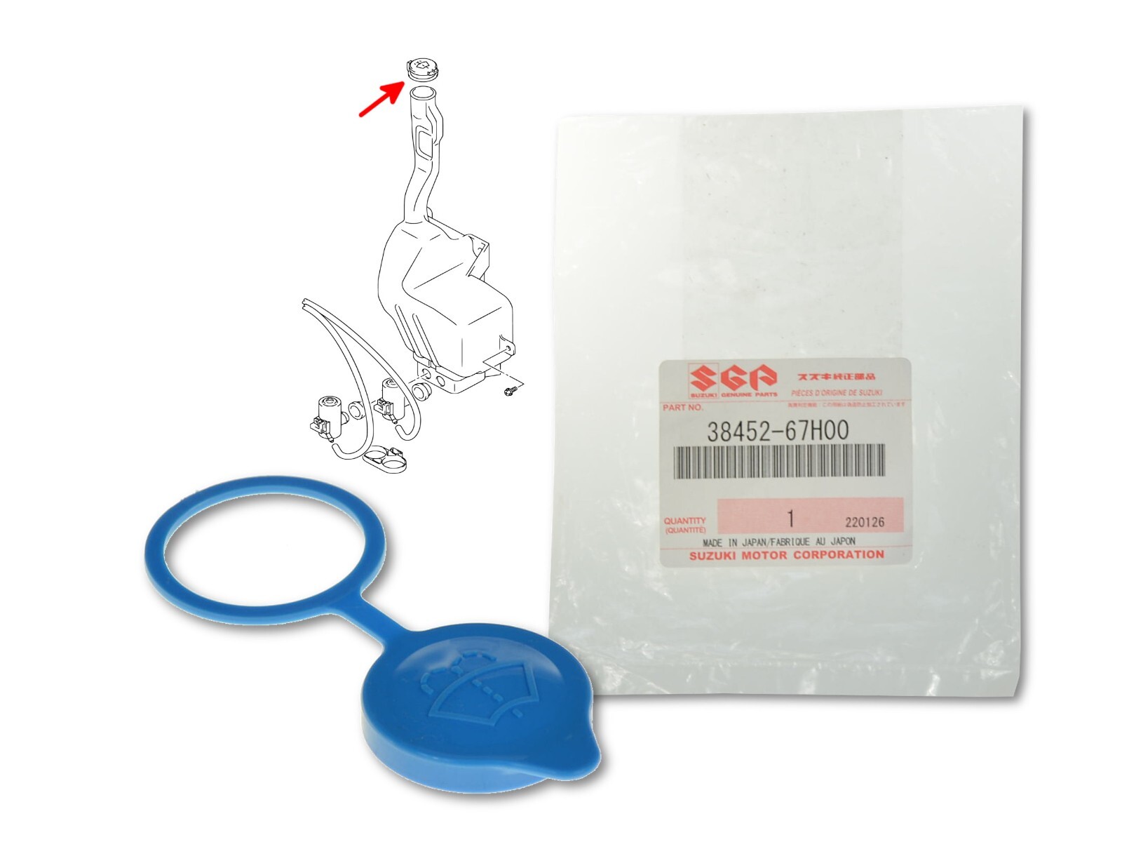 Windshield Washer Fluid Reservoir Cap 38452-67H00 OE for Suzuki Swift ...