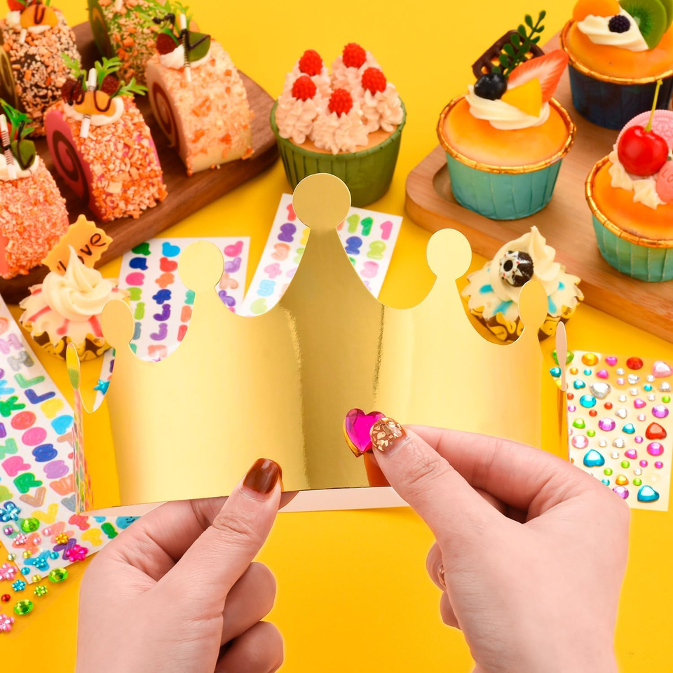 Gold Paper Crowns, Diy Birthday King Crowns Craft to Decorate, Paper ...