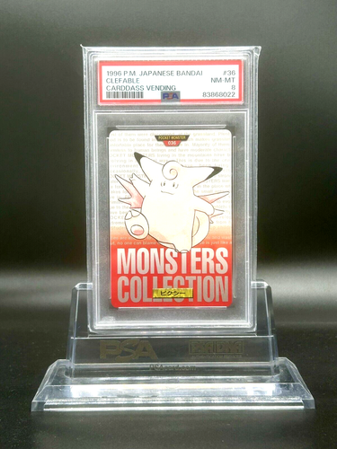 PSA 8 Carddass Vending Clefable Pokemon Japanese Bandai 1996 Red No.036 ...