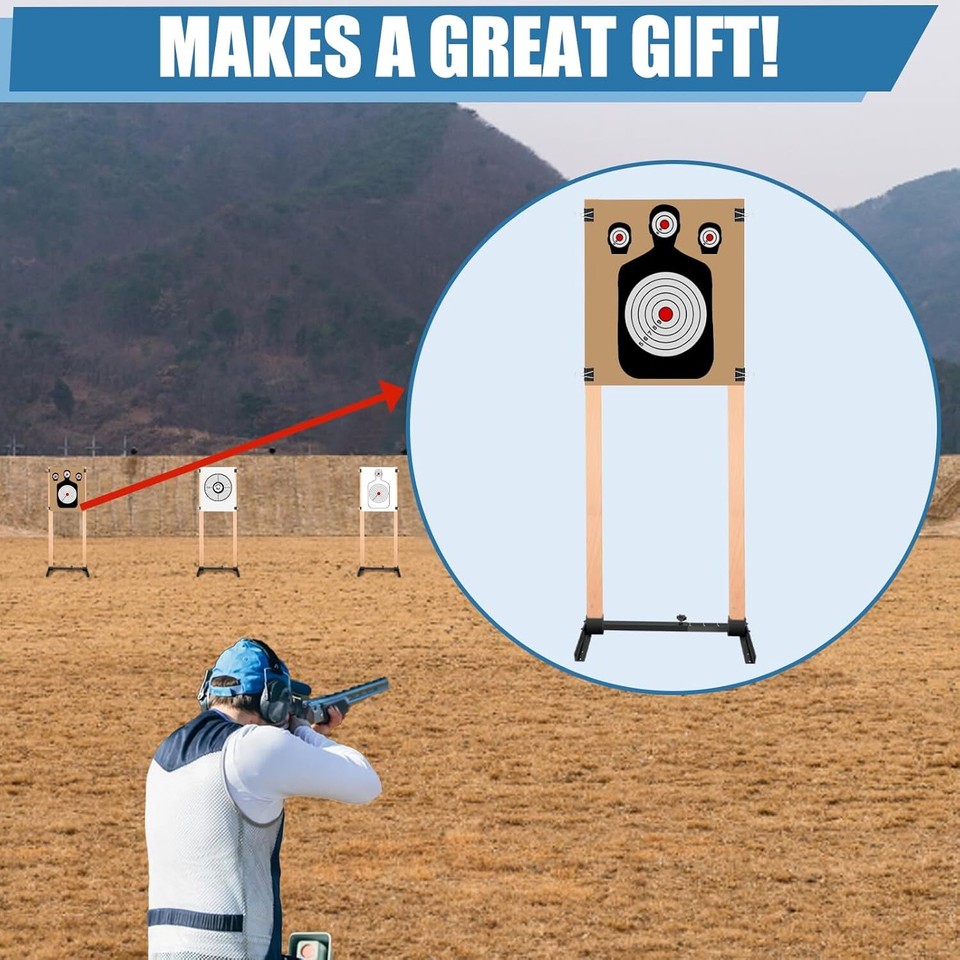 2Pack Metal Shooting Target Stand Base,Adjustable Paper Target Holder ...