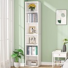 Modern White Corner Bookcase with Shelf 6 Tier Versatile Cube Storage ...