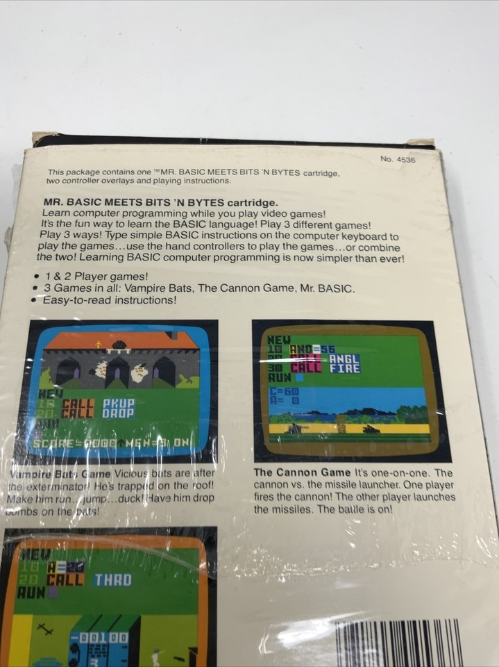 Vintage Boxed Intellivision Game Mr. Basic Meets Bits N Bytes Tested ...