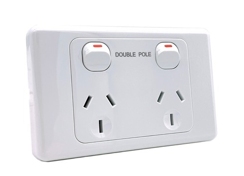 10A AMP Double Pole Double Single Power Point Gang Wall Switch Socket ...