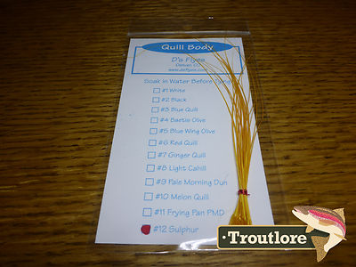 QUILL BODY PACK SULPHUR ORANGE QB12 STRIPPED QUILLS - NEW FLY TYING ...