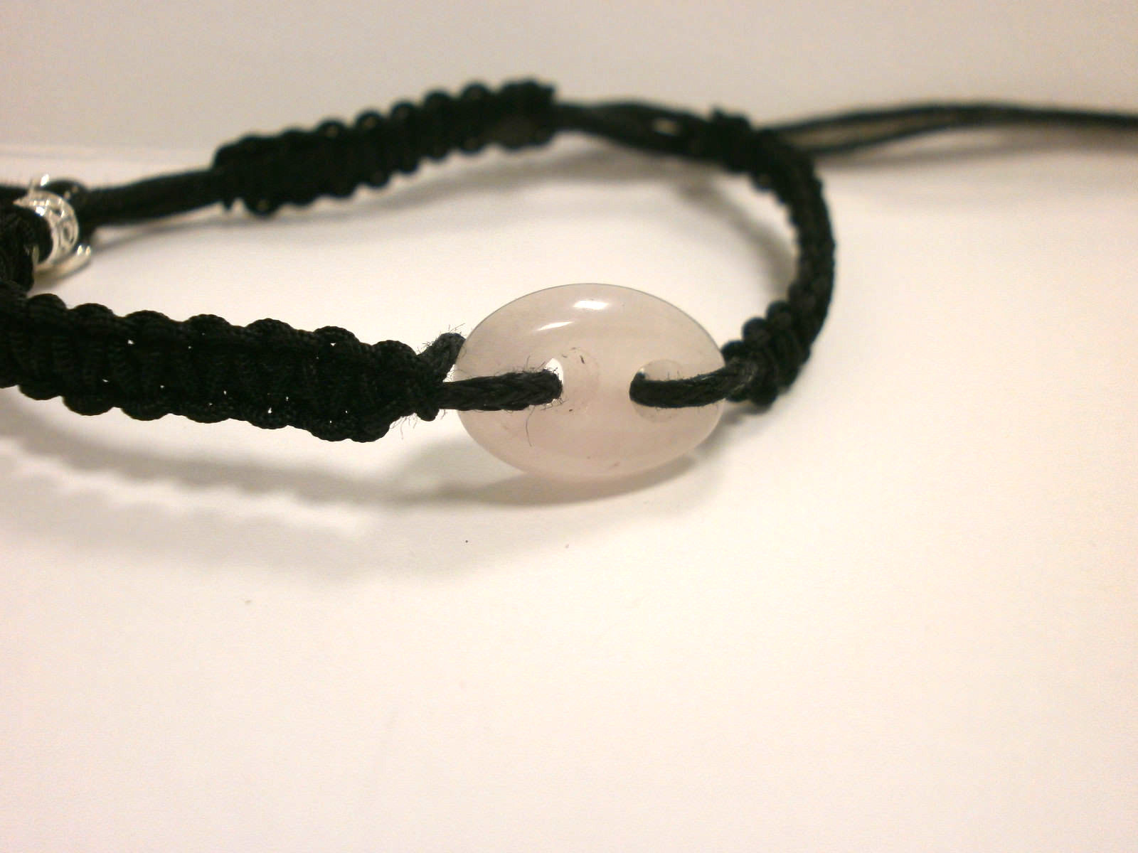 Bracelet Charm Of Quartz Natural Pink E Thread Black | eBay