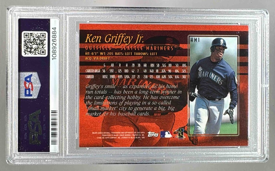 108926884 Ken Griffey Jr 1997 Topps #HM1 Hobby Masters PSA 9 | eBay