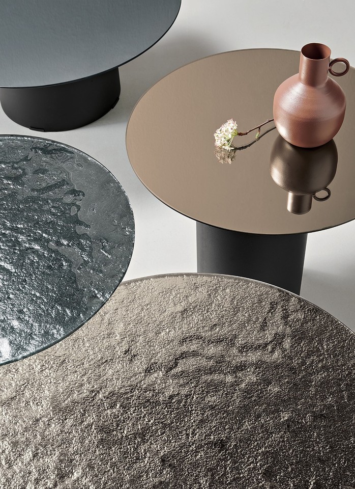 Round Coffee Table With Mirrored Glass Modern Design CIC-878 | eBay UK