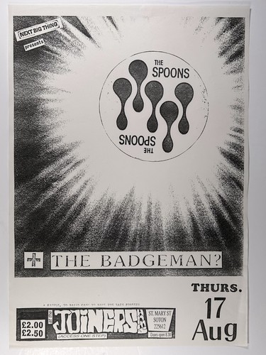 The Spoons The Badgeman? Gig Poster 1989 Joiners Southampton Indie Rock ...