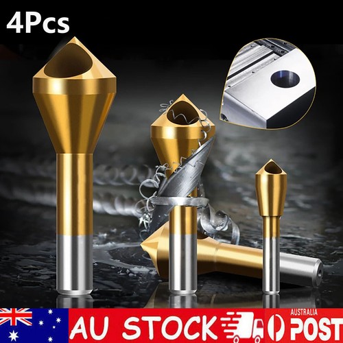 4x Chamfer Ti Drill Bit Set Countersink Deburring Crosshole Cutting ...