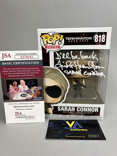 Linda Hamilton Signed Sarah Connor Terminator Funko Pop W/ QUOTE + JSA ...